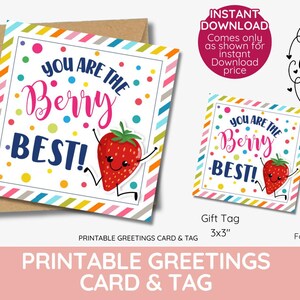 You Are the Berry Best Gift Tag, Thank You, Strawberry Teacher ...