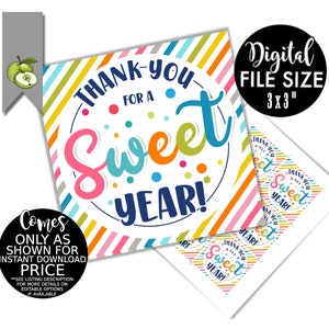 Thank You Sweet Year Teacher Gift Tag, Teacher Appreciation, Sweet ...