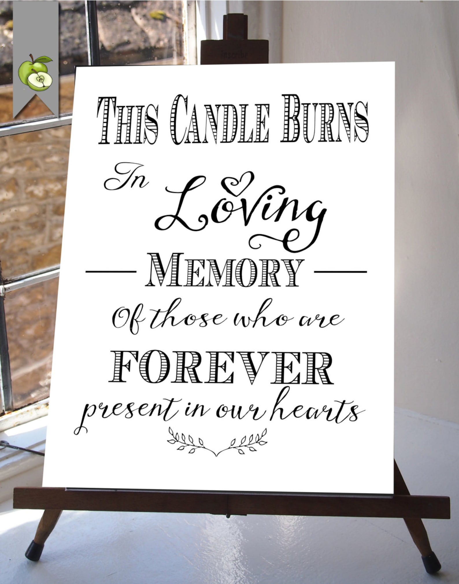 This Candle Burns in Loving Memory Wedding Sign Memorial - Etsy