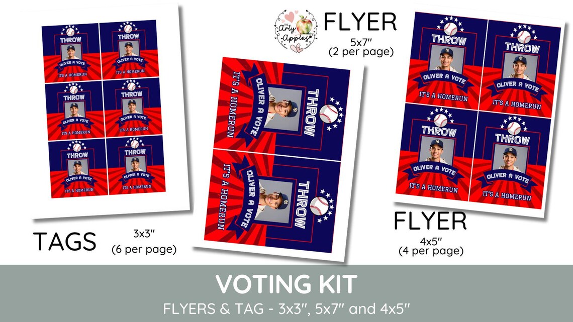 Editable Election Baseball Campaign Poster, Class Voting Flyer, Class ...