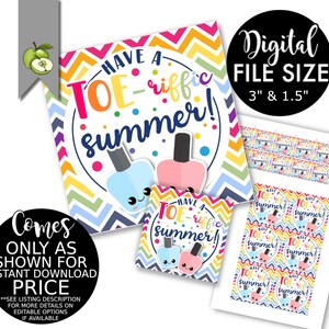Have a Toe-riffic Summer, Nail Polish Printable Gift Tags, Teacher ...