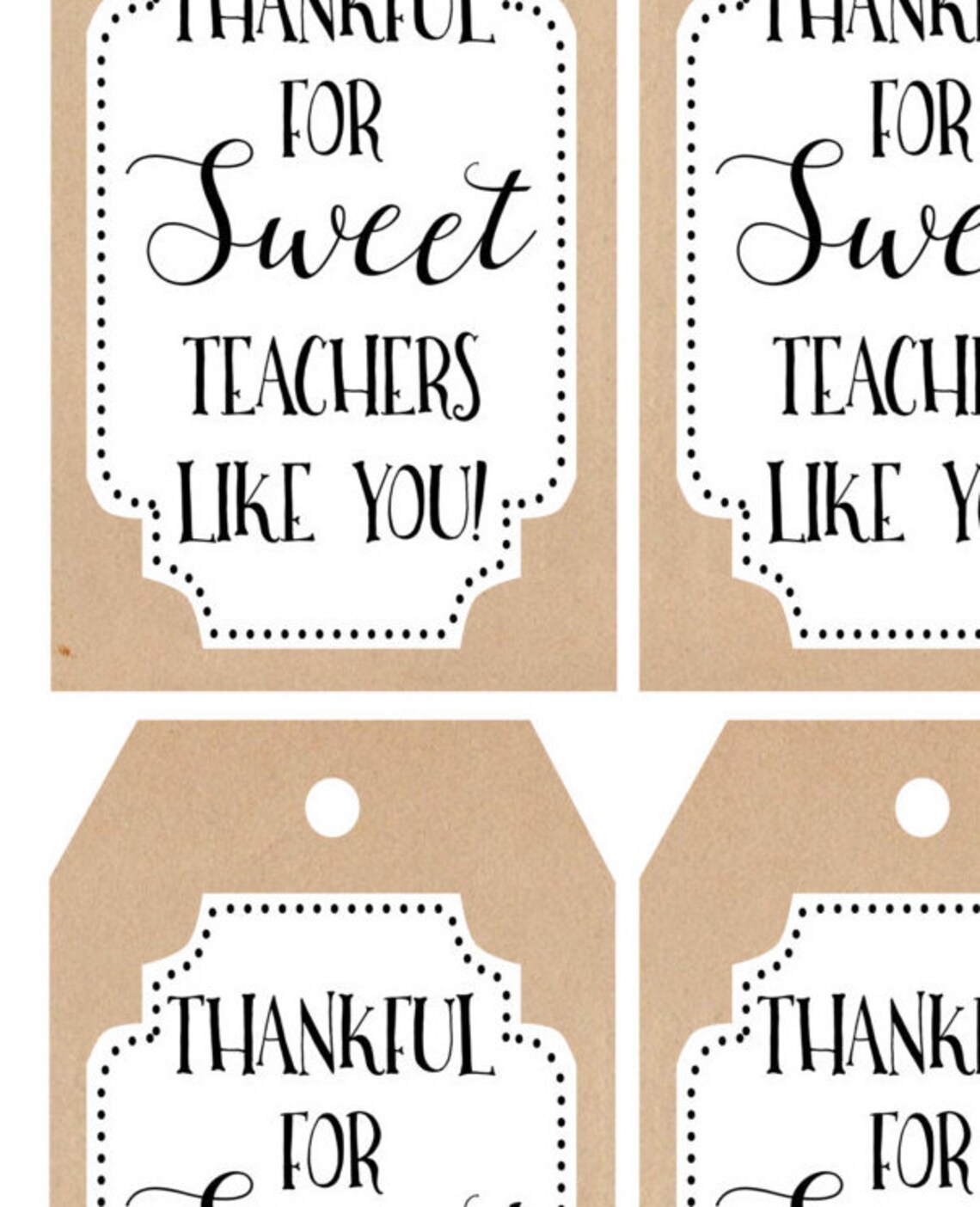 Thankful for sweet teachers thanksgiving gift tag thankful | Etsy