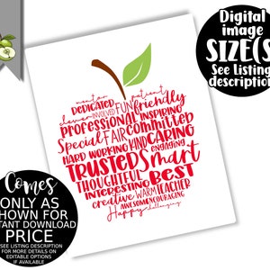 Teacher Appreciation Week Apple Gift, Apple, Thank You, Word Art Cloud ...