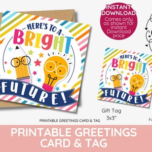 Here's to A Bright Future Printable Gift Tag, Light Bulb Favor Tags ...