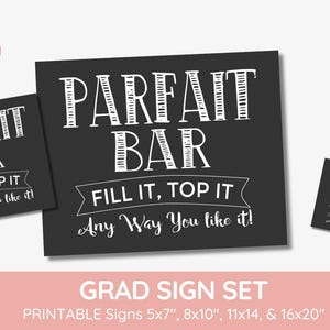 Parfait Bar, Graduate Sign, Birthday Party, Table Sign, Parfait Bar ...