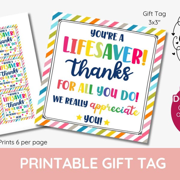 Lifesaver Thank You - Etsy