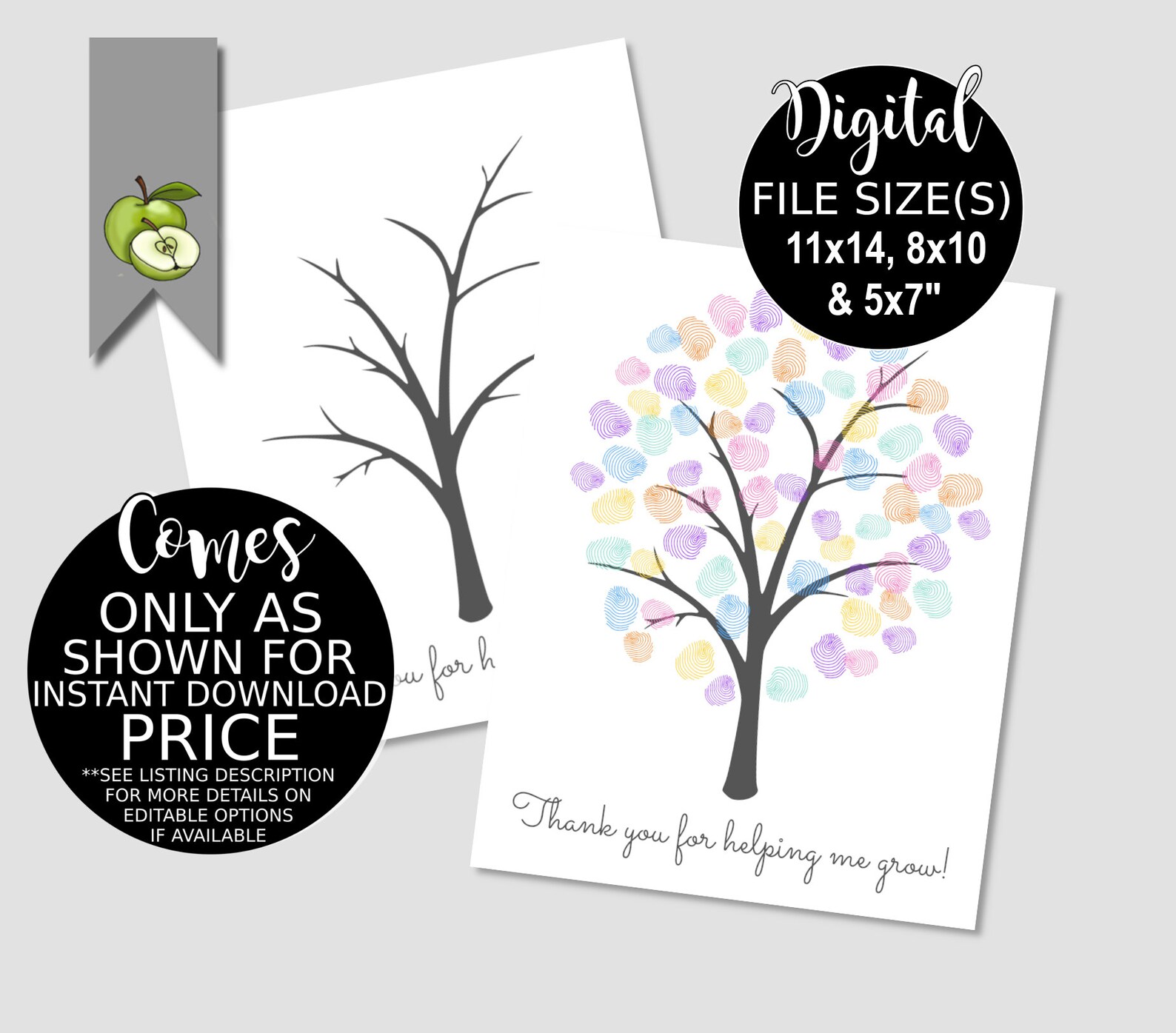 Teacher Appreciation Gift Fingerprint Class Tree Personalised - Etsy