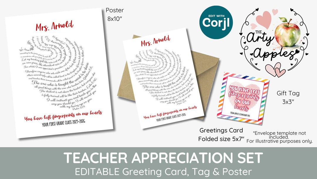 Editable Fingerprint Teacher Appreciation Art, You Left Fingerprints on ...