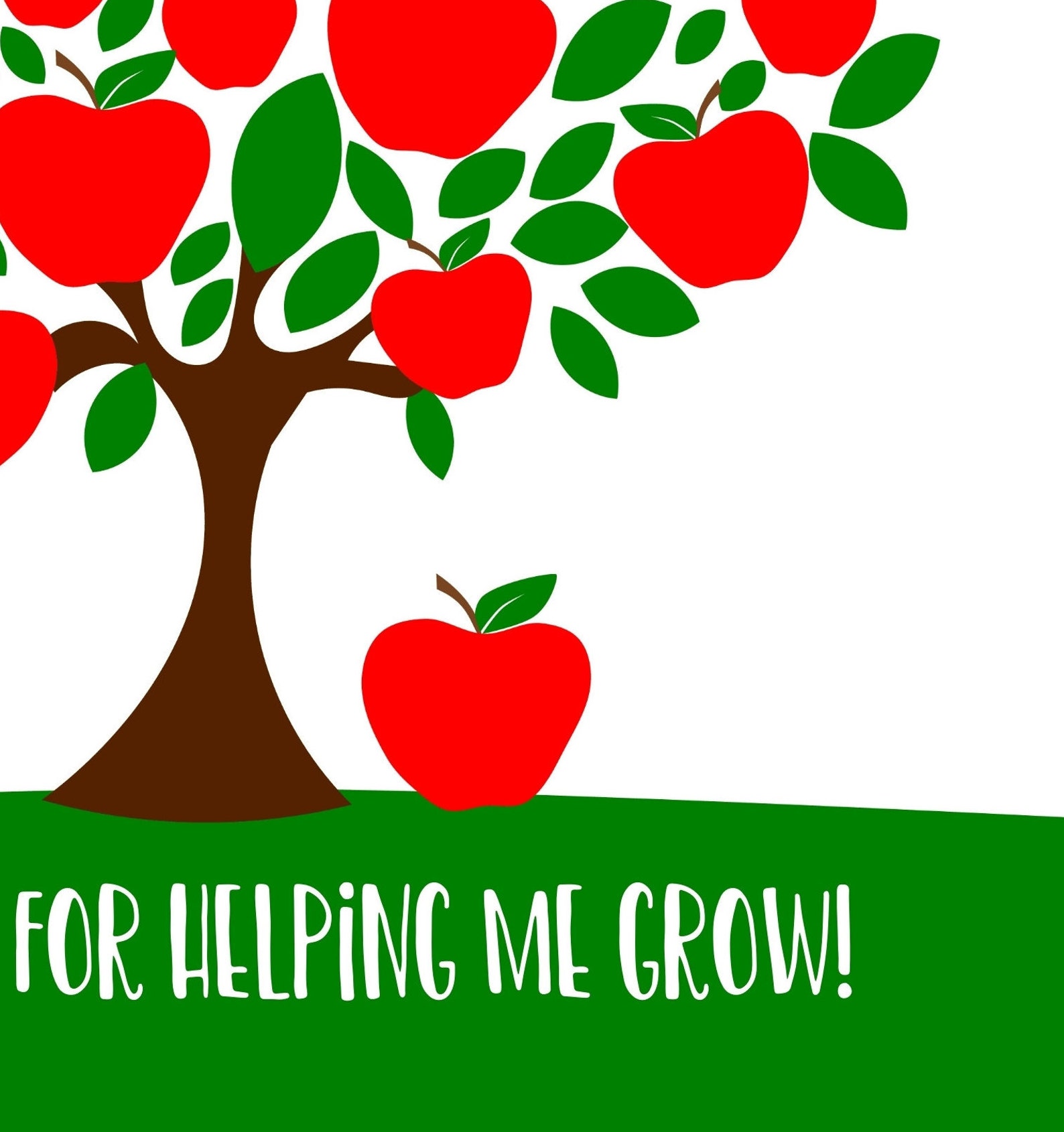 Teacher Appreciation Apple Tree Printable Gift Handwrite in - Etsy