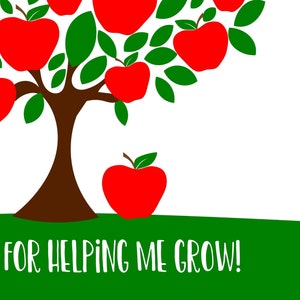 Teacher Appreciation Apple Tree Printable Gift Handwrite in - Etsy