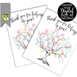 Teacher Appreciation Class Fingerprint Tree Gift, Hand Drawn ...
