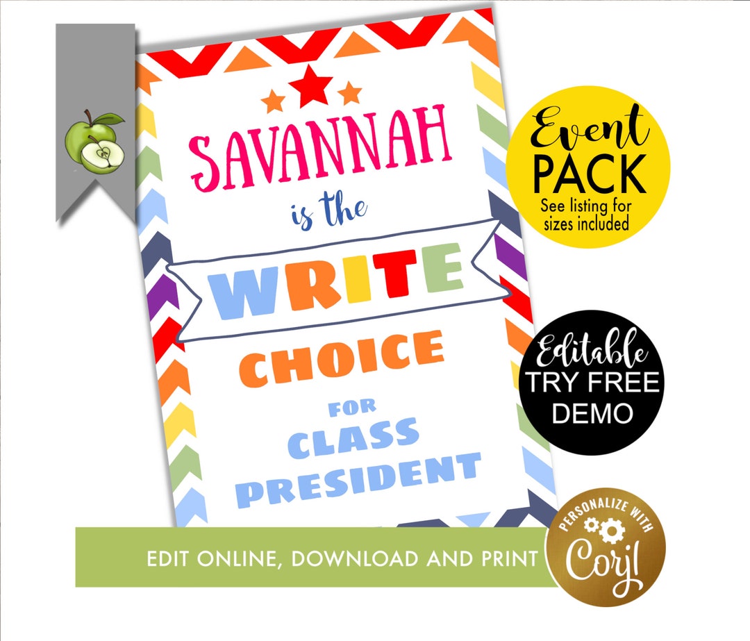 Editable Vote Rainbow Elementary School Vote Flyer, Template, Class ...