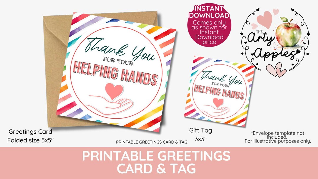 Thank You for Your Helping Hands, Volunteer Appreciation, Gratitude ...