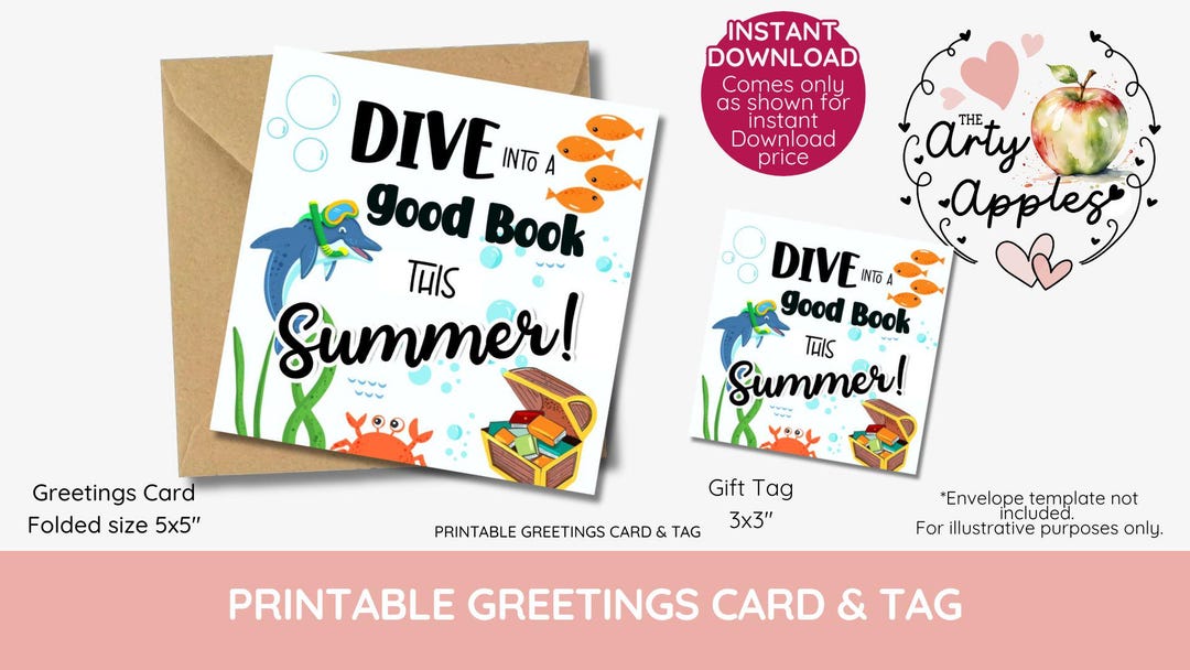 Teacher Class Graduation Book Gift Tag, Dive Into a Good Book This ...