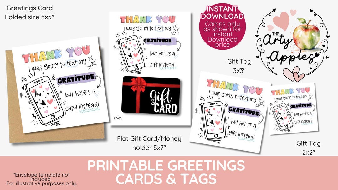 Funny Printable Thank You Gift Tag & Card Set | Neurodiverse Autism ...