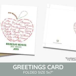 Editable Teacher Word Art Apple With Kids Names, Editable Apple for ...