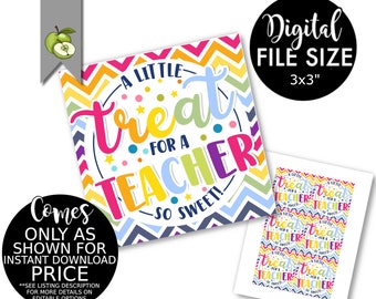 Printable Teacher Appreciation Week Gift Tag, Teacher Thank You Tag ...