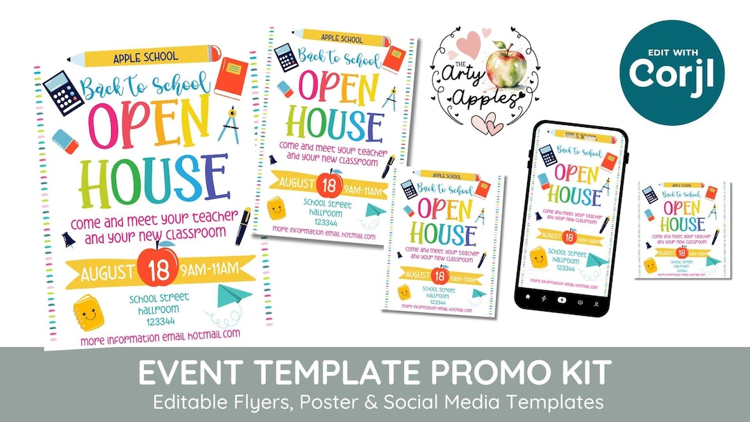 EDITABLE Back to School Open House, PTO Meet the Teacher, School ...