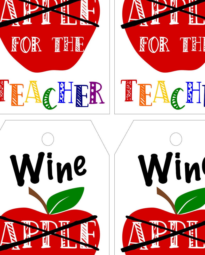Teacher wine gift tag wine for teacher wine Teacher gift | Etsy