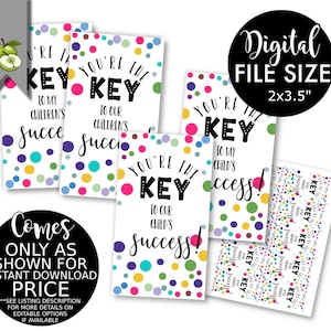 You're the Key to Our Children's Success Printable Gift Tag, Key Ring ...