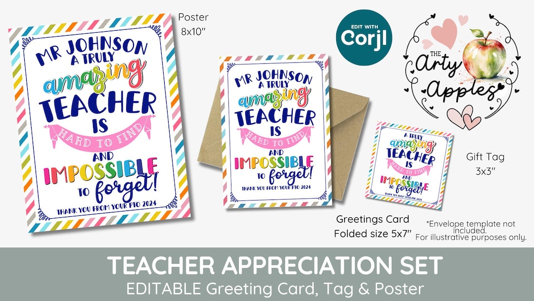 A Truly Amazing Teacher Printable Gift Card and Tag, Principal, Teacher ...