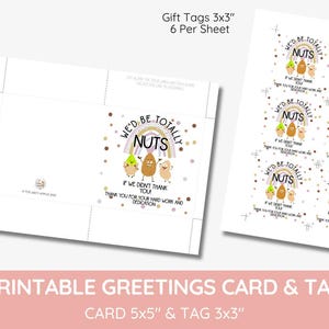 We'd Be Totally Nuts If We Didn't Thank You Sign Card and Gift Tag ...