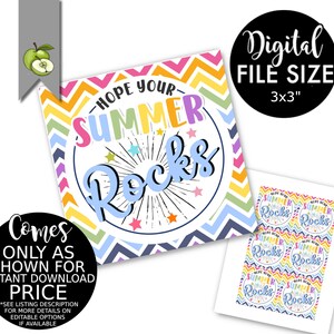 Hope Your Summer Rocks Printable Gift Tag, Rock, Pop Goodbye Class Gift ...