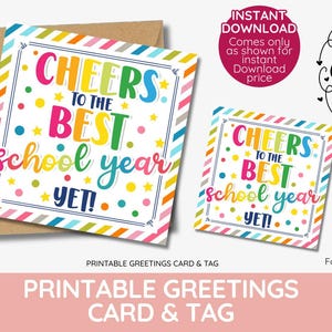 Cheers to the Best School Year yet Wine Gift Tags & Card, Beer Ale ...