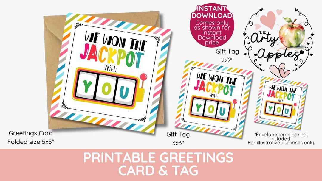 End of Year Teacher Gift: Jackpot Winners Tags, Appreciation Printable ...