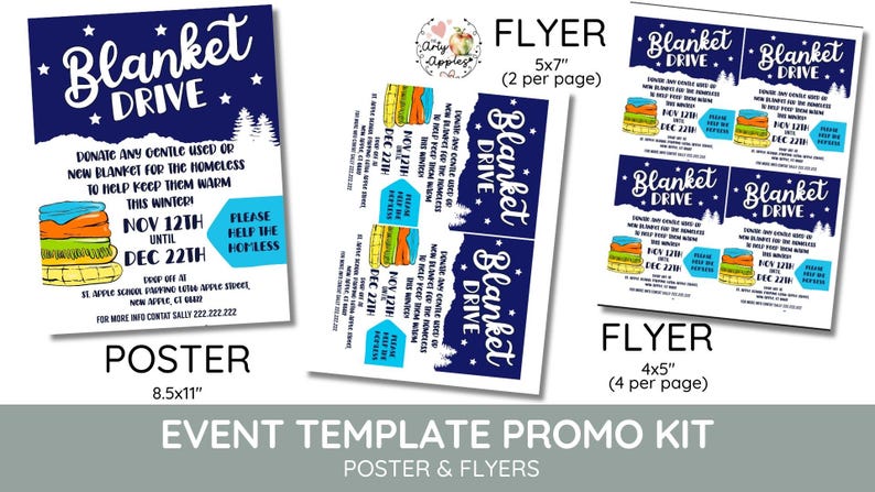 Editable Blanket Drive Poster, Editable Blanket in Need, Homeless Flyer ...