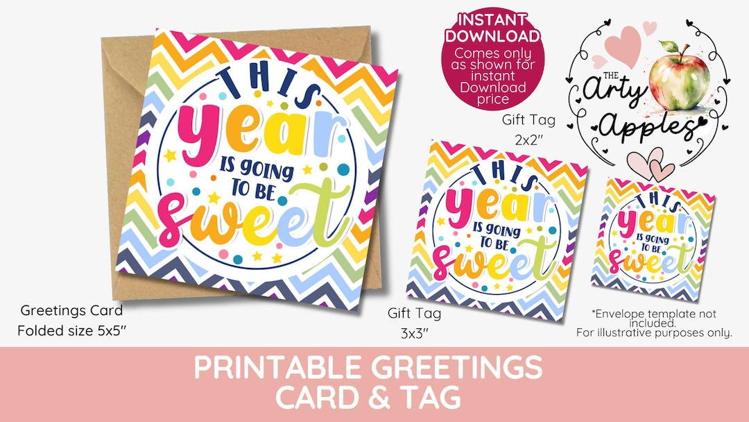 This Year is Going to Be Sweet Printable Gift Tag & Card, Instant ...