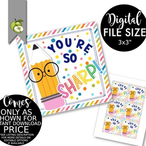 You’re so Sharp Pencil Printable Gift Tag, Teacher Appreciation, Class ...