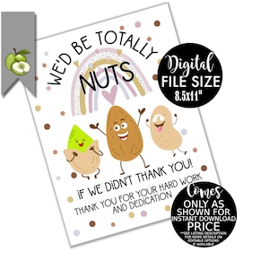 We'd Be Totally Nuts If We Didn't Thank You, NUTS Sign, Mixed Nuts Day ...