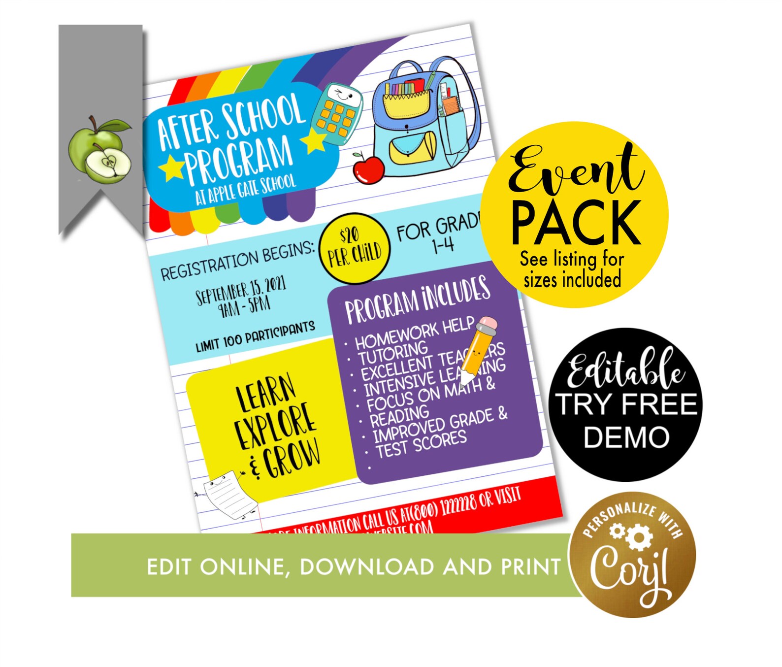 Editable After School Flyer and Poster Template - Etsy