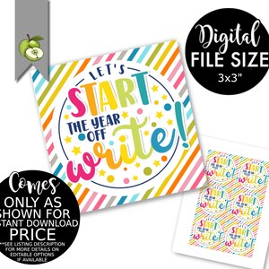 Let's Start the Year Write, Back to School Pencil Favor Gift Tag, Pen ...