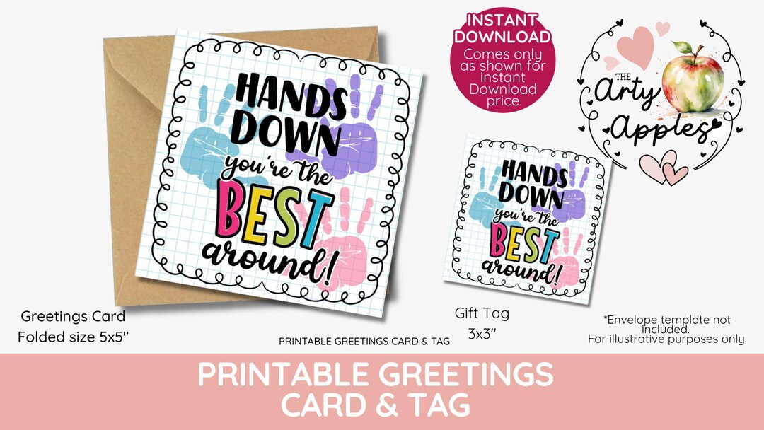 Printable Hand Wash Tag, Soap Gift Tag, Hands Down You're the Best ...