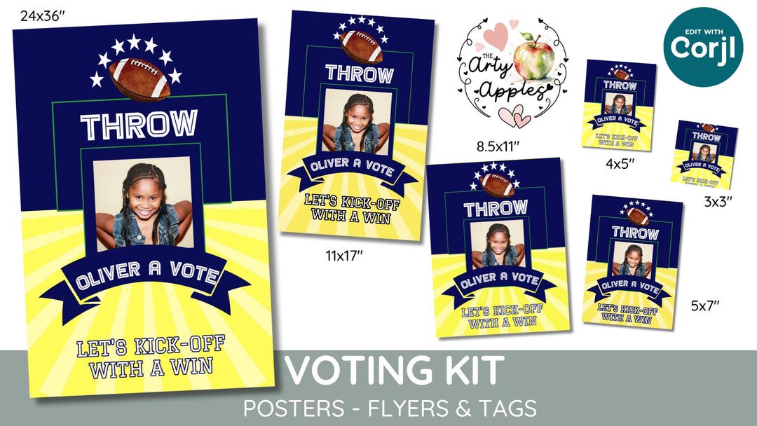 Editable Football Campaign Poster, Voting, Class, Vice President ...