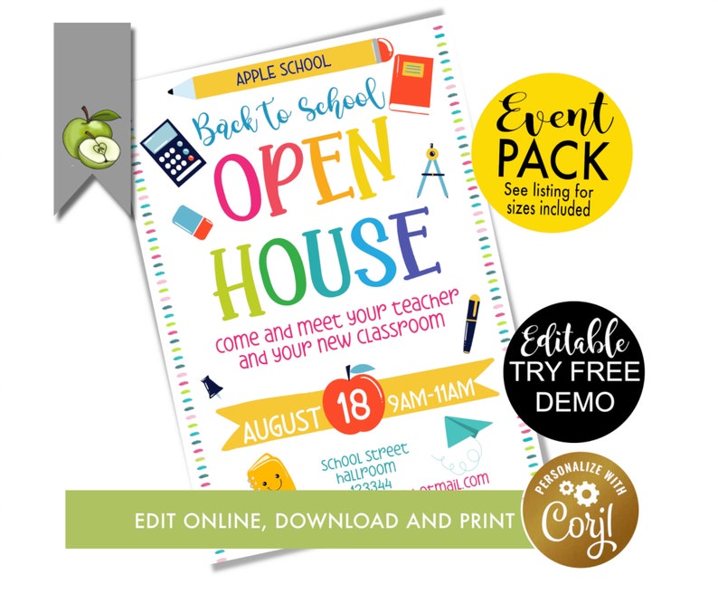 EDITABLE Back to School Open House PTO Meet the Teacher - Etsy