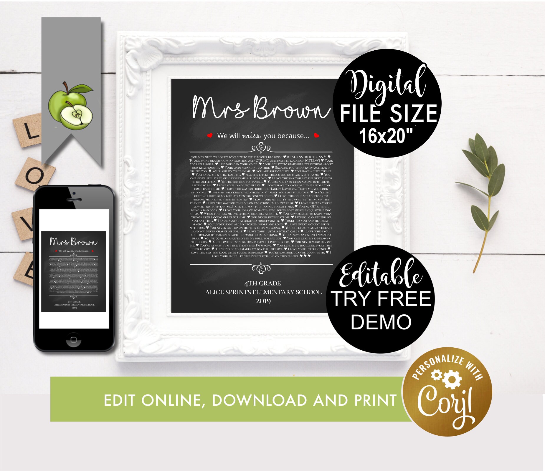 Editable Teacher Retirement Gift Reasons We Will Miss You - Etsy