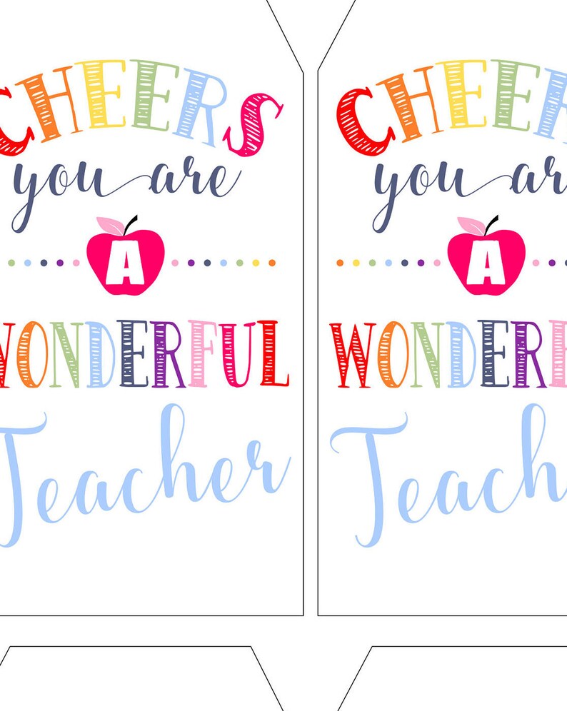 Cheers wine teacher gift tags cheers tag great teacher tag | Etsy
