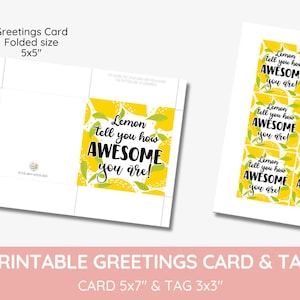 Lemon Gift Tags & Greetings Card, Lemon Tell You How Awesome You Are ...