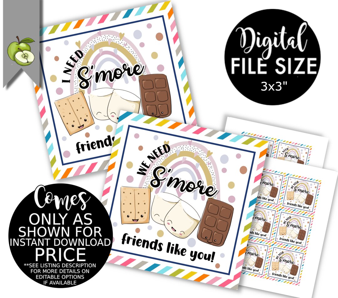 We Need S'MORE Friends Like You & I Need Smore, Campfire Treat ...