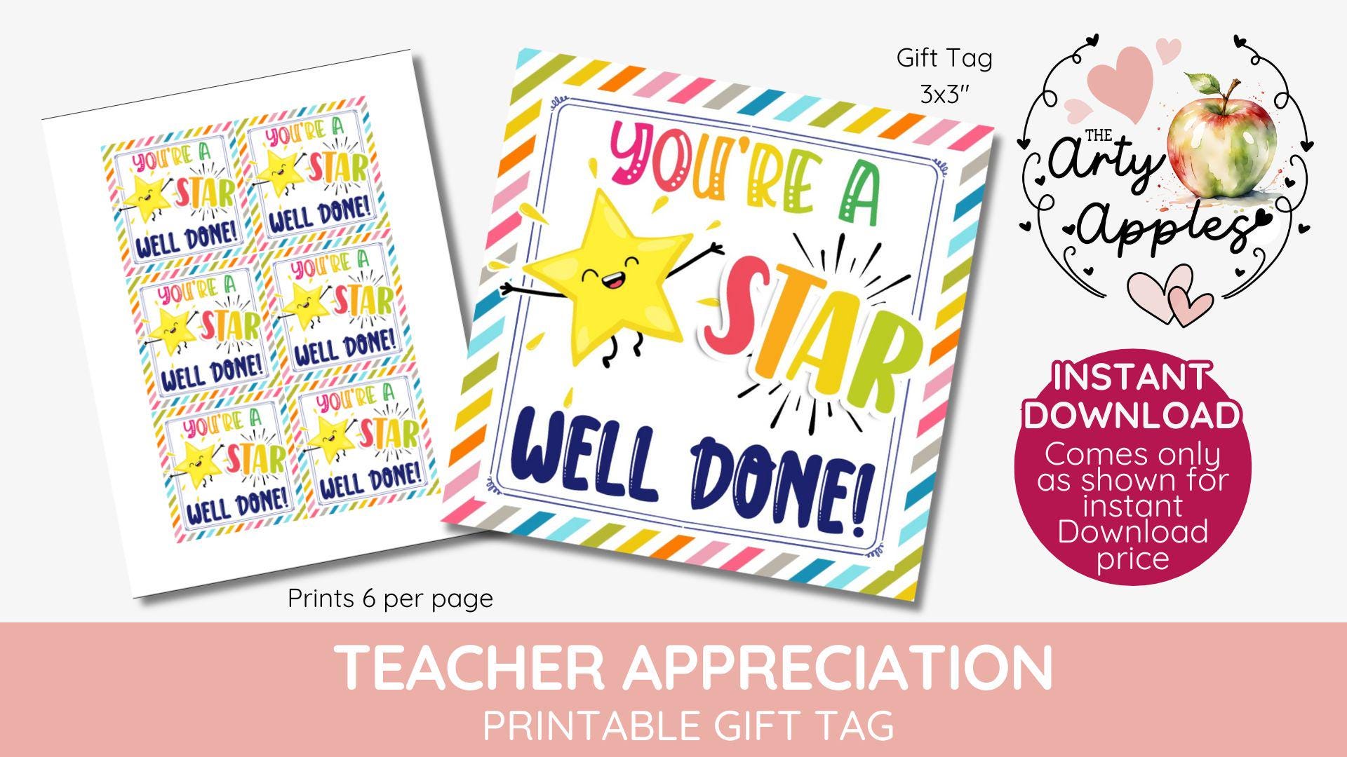 You're a Star Gift Tag, Success, Staff, Volunteers, Team, You’re a Star ...
