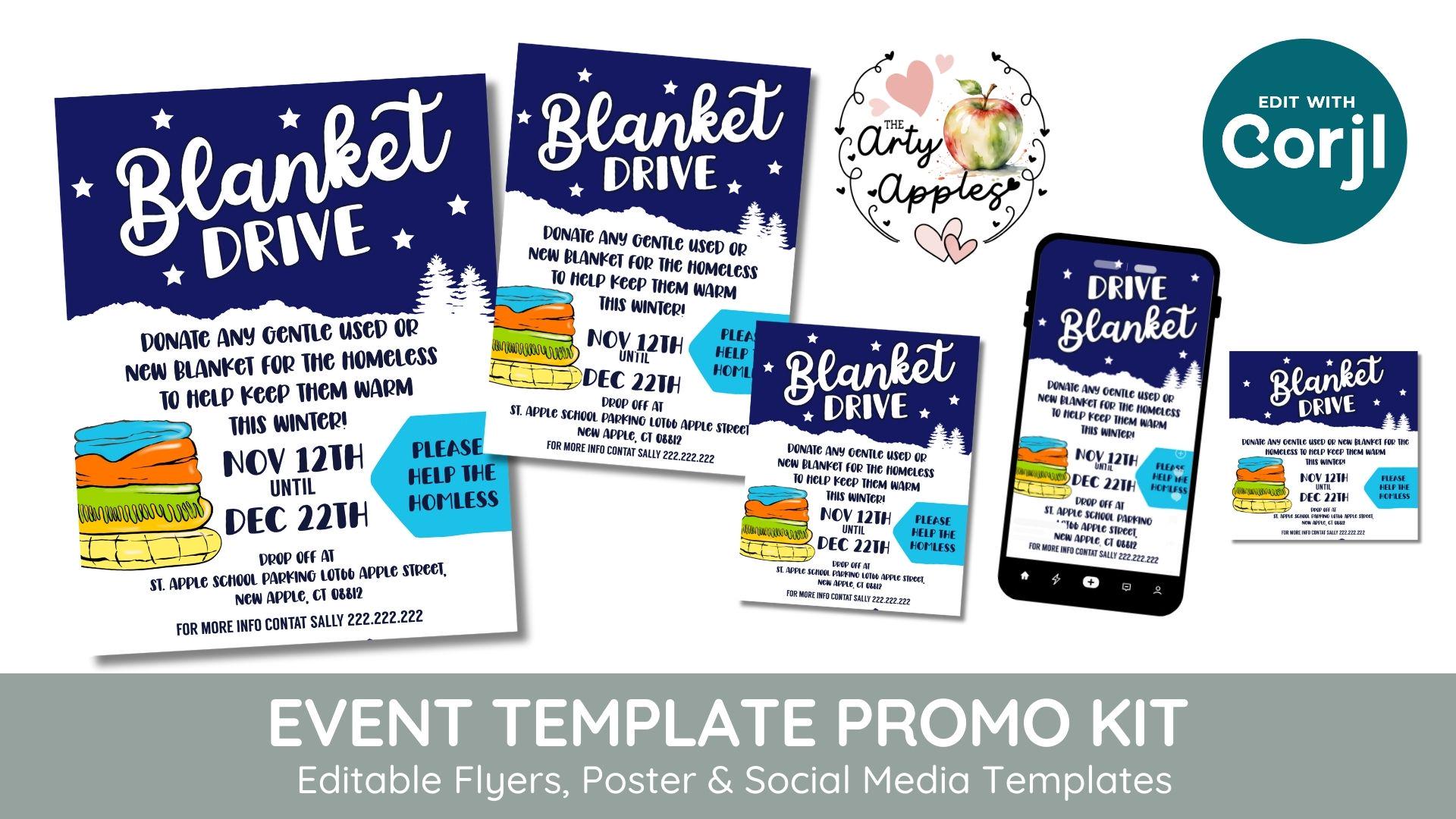 Editable Blanket Drive Poster, Editable Blanket in Need, Homeless Flyer ...