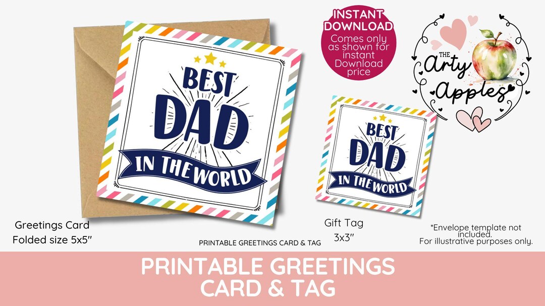 Best Dad Ever Gift Tag, Father' Day Gift Tags, Dad Birthday Tags, Papa ...
