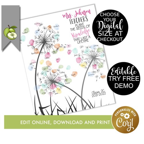 Dandelion Teacher Appreciation Gift Wish Flower Plant the - Etsy