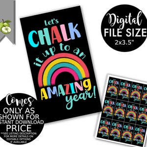 Lets Chalk It up to an Amazing Year Gift Tag, End of Year Teacher Chalk ...