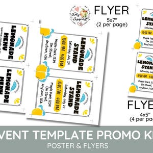 Editable Lemonade Stand Flyer, Template Lemon Sale & Menu Sign ...