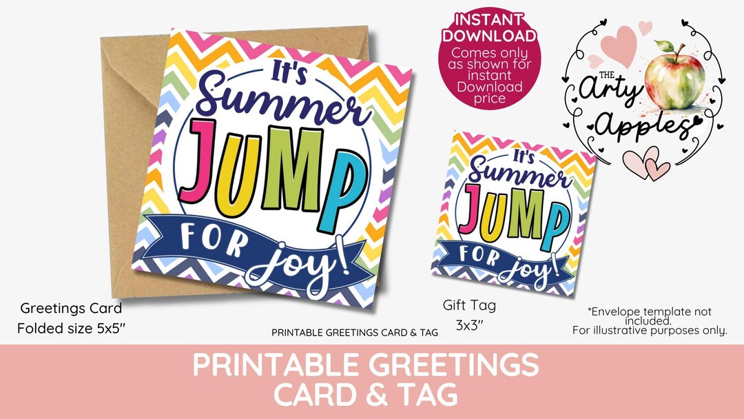 Jump for Joy, Graduation Printable Gift Tag, Skipping Rope, Jump Rope ...
