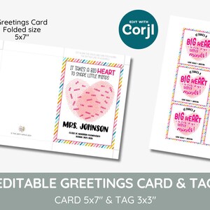 It Takes a Big Heart Teacher Appreciation Class Gift Card and Tag ...